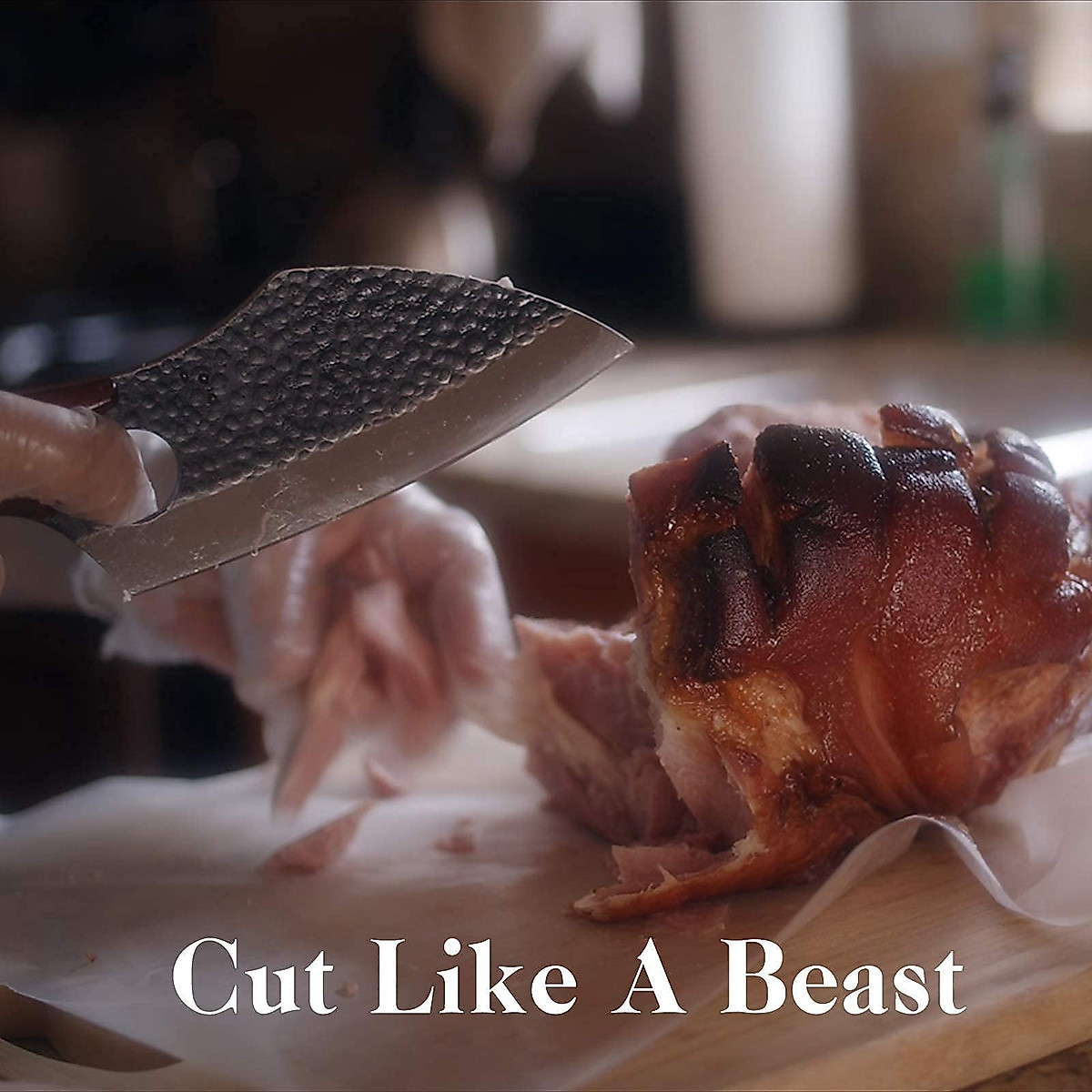 DRAGON RIOT Hybrid Viking Knife with Sheath Forged Boning Knife Multipurpose Meat Cleaver Butcher Knives Outdoor Camping BBQ Knife with Gift Box