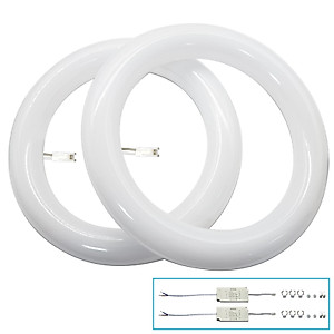 Celiwace T9 LED Circline Light Bulb, FC8T9/DL Led Replacement for GE Philips Sylvania 8 Inch Circular Fluorescent T9 22W, Day Light 1500LM 2 Count