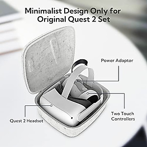 ZYBER Carrying Case for Meta Quest 2, Hard Felt Travel Case for Oculus Quest 2 Accessories with Premiumn Material, Classy Look