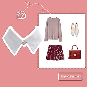 Gracelife Unique Style False Collar Peter Pan Blouse Detachable Choker Necklace Faux Collar (White 15)