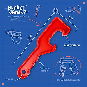 ePackagesupply Plastic Bucket Lid Opener for Paint Cans, 3.5 Gallon, 5 Gallon and 7 Gallon Buckets, Home and Industrial Use (1)