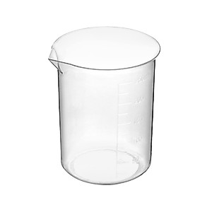 QWORK Plastic Beakers, 250ml, 12 Pieces, Polypropylene, Raised Graduations, Tapered Spout