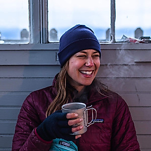 100% Merino Wool Ridge Cuff Beanie - Unisex Warm Winter Hat - Dark Brown