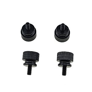 Hahiyo Anodized Aluminum Thumbscrews 6#-32 Thread Size Large Knurled Head Cage Mounts Hand Tighten Easy to Grip and Turn Not Damage Inside Sturdy, Black 10pcs (2021033103-Thumbscrews)