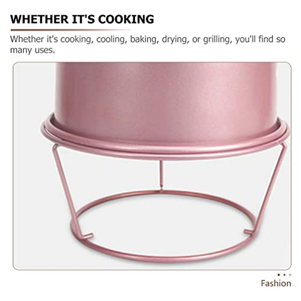 Luxshiny Bread Cooling Rack Alloy Round Chiffon Cake Cooling Rack Reusable Baking Cake Embryo Rack Cooling Bracket Kitchen Baking Accessories (Rose Gold)