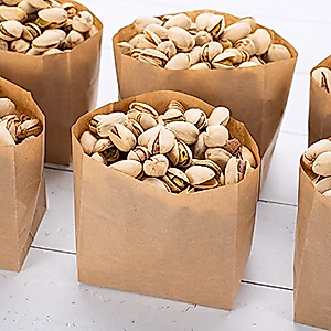 Restaurantware Bag Tek 3.9 x 2.3 x 3.8 Inch Paper Bags For Snacks 100 Small Paper Bags For Foods - Disposable Sustainable Kraft Paper Snack Bags Microwavable Freezable