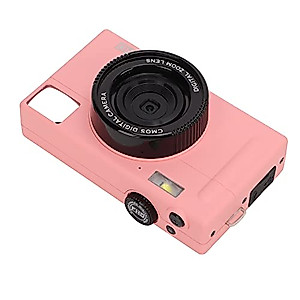 PUSOKEI Micro Single Camera, 1080P FHD Micro Single Camera with 3.0 Inch LCD Display, Portable Mirrorless Camera 16X Digital Zoom 24MP Built in Microphone(Pink)