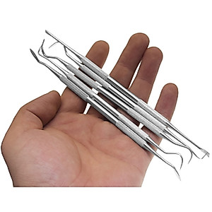 Yutoner Professional Dental Tools, Dog Dental Tooth Scaler and Scraper Stainless Steel Tartar Remover- 3, 4, 5, 6 Pack Stainless Steel Teeth Cleaning Tools for Dogs, Cats (5 Pack)