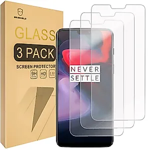 Mr.Shield [3-PACK] Designed For OnePlus 6 / OnePlus Six [Tempered Glass] Screen Protector with Lifetime Replacement