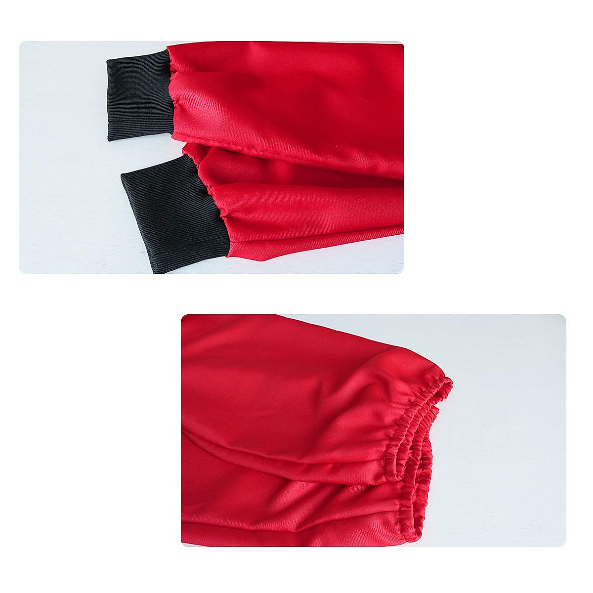 Yan Dream Group Couple Costume Red Coverall Jumpsuits Carnival Hoodie Party Outwear with Latex Mask