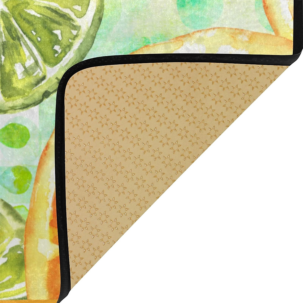 Lemon Kitchen Mat Orange Kitchen Rugs Floor Mat Anti Fatigue Non Skid Washable Bath Rug Runner Doormats Carpet Sink Mat Lemon Kitchen Decor 39 X 20 inch