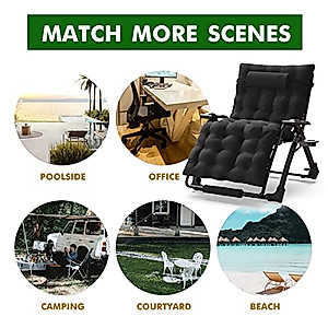 soliles Oversized XXL 30 in Zero Gravity Chair, Reclining Lounge Chair with Removable Cushion & Tray for Indoor and Outdoor, Ergonomic Patio Recliner Folding Reclining Chair