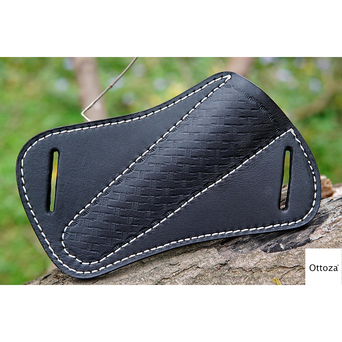 Ottoza Leather Knife Sheaths for Fixed Blade Knives, RIGHT HAND CROSS DRAW Knife Sheath, Leather Knife Sheath for Belt, Leather Knife Holster Belt Knife Holder, Pancake Knife Sheath for Belt No:336