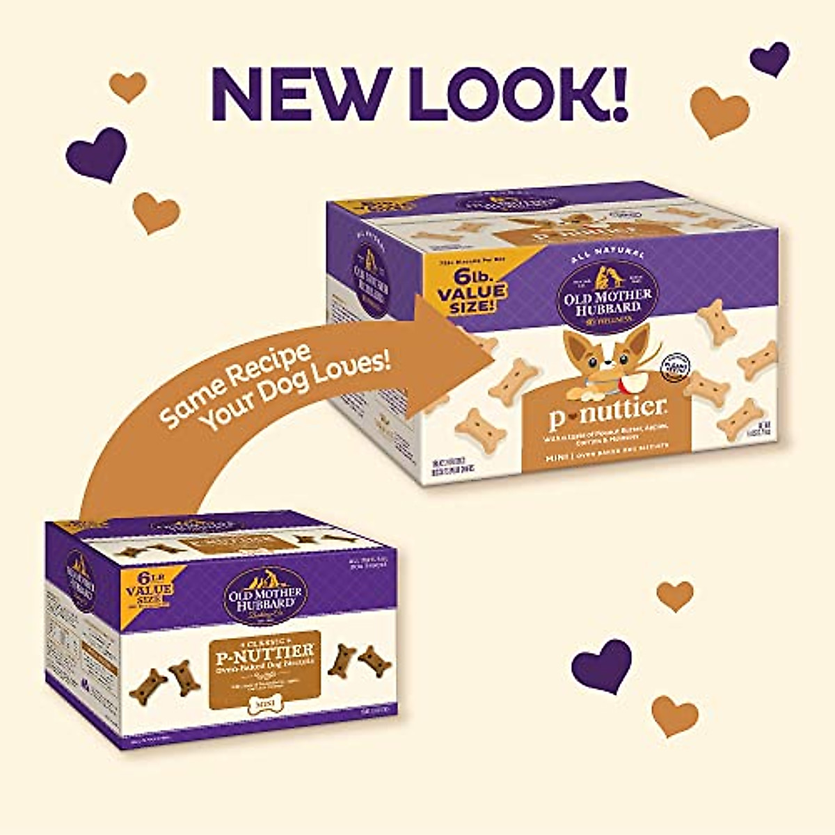 Old Mother Hubbard Classic P-Nuttier Biscuits Baked Dog Treats, Mini, 6 Pound Box