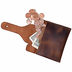 Hide & Drink, Leather Card Pouch Elephant/Coins & Folded Bills/Wallet/Cable Holder/USB/SD/Change, Handmade Includes 101 Year Warranty :: Bourbon Brown
