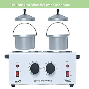 Electric Wax Warmer Machine for Hair Removal Professional Heater Pot Facial Skin Care Depilatory Machine Body Hair SPA Removal Facial Adjustable Temperature Aluminum 100 Removal Wooden Craft Sticks