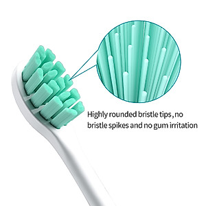 Electric Toothbrush Replacement Toothbrush Heads, SmartSonic+ Toothbrush Heads Compatible with SmartSonic+ Electric Toothbrush, 3 Pack Replacement Brush Heads (White)