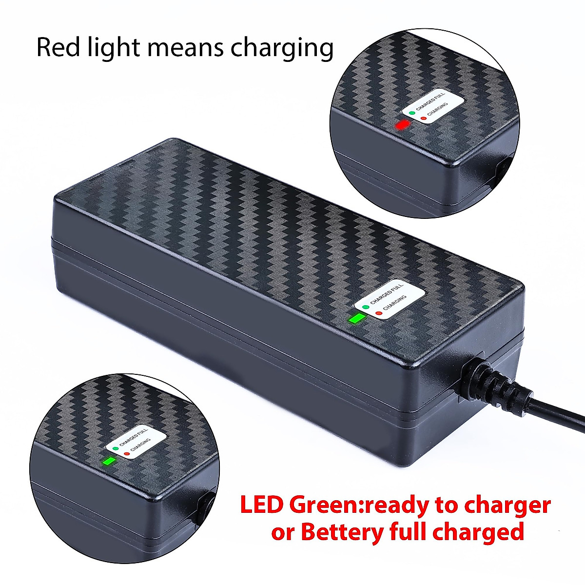 42V 2A Power Adapter PowerFast Mini 3-Prong Inline Connector for Pocket Mod, Sports Mod, and Dirt Quad Lithium Battery Charger