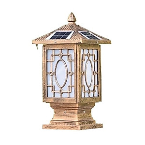 MODEBHD Automatic Switch Post Lantern, Pathway Outdoor Waterproof IP65 Aluminum Pillar Lamps, On/Off Solar Powered Post Lights, Villa Courtyard Lighting Fixtures