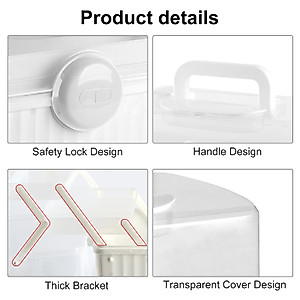 Qiveno 11in 3-Layer Multipurpose Storage Box, Plastic Dividing Craft Organizer and Storage Box/Art & Crafts Case/Sewing Supplies Organizer/Medicine Box/Family First Aid Box with 2 Trays(White)