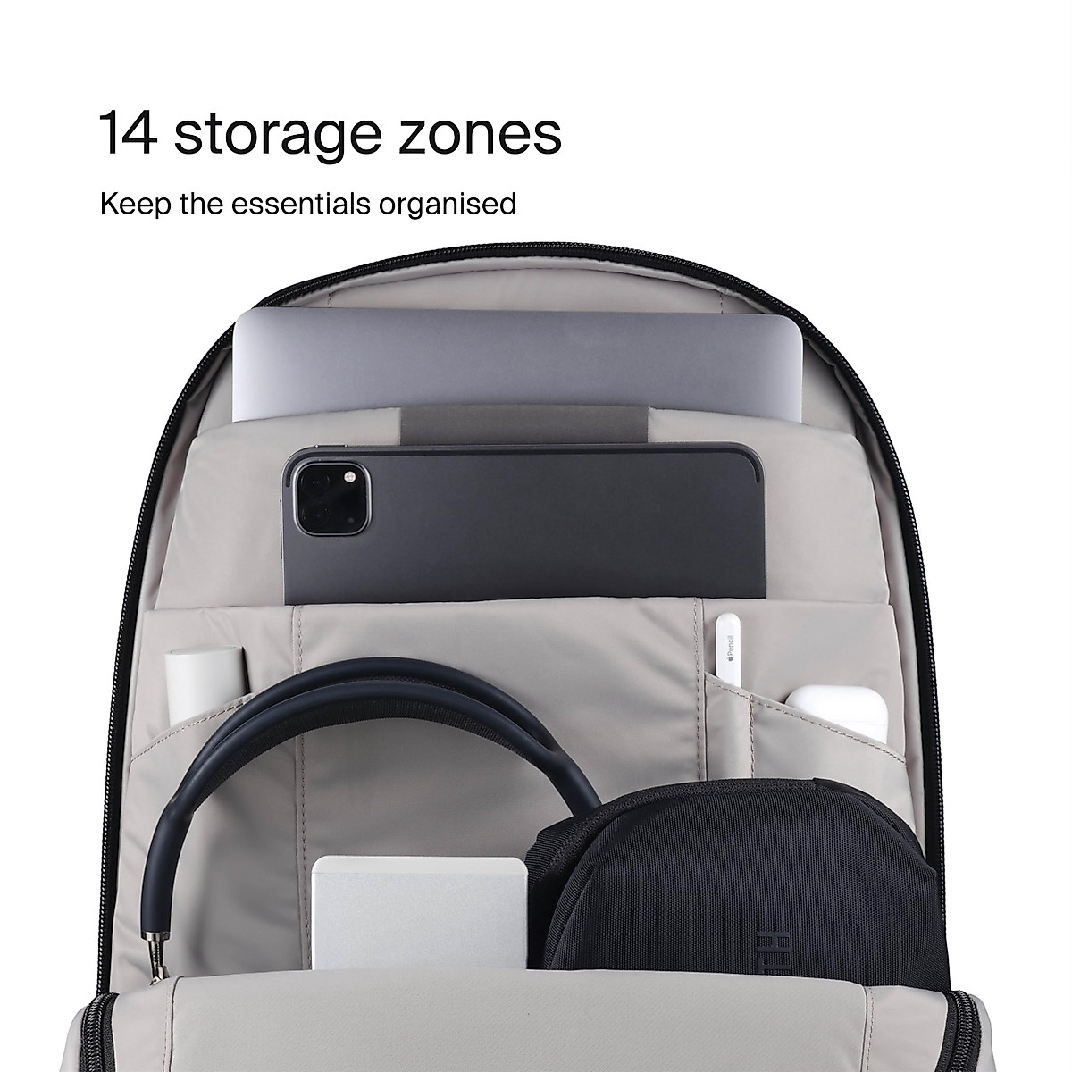 Urth Arkose 20L Backpack – 15” Laptop Bag, Weatherproof + Recycled (Black)