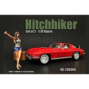 Hitchhiker Set of 2 Figures, American Diorama 23896G - 1/18 Scale Accessory for Diecast Cars