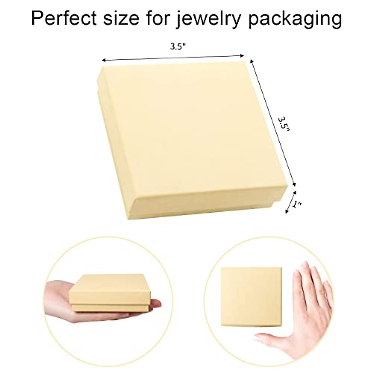 batifine Jewelry Gift Boxes Small Necklace Earring Gift Box for Women Girls Ring Bracelet Cardboard Box with Cotton Filled and Lids,3.5x3.5x1 inch 40 Pack (Brown)