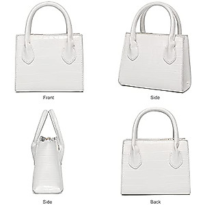 CATMICOO Trendy Mini Purse for Women, Small Handbag and Mini Bag with Crocodile Pattern (White)