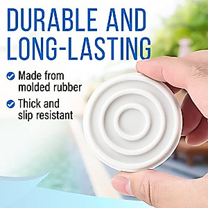 [4 Pack] Pool Ladder Bumpers to Protect Pool Liner - Protective Step Ladder Plugs for Inground Pool - Swimming Pool Ladder Parts - White Rubber Plug for Swimming Pool Ladder - 1.8” Inner Diameter