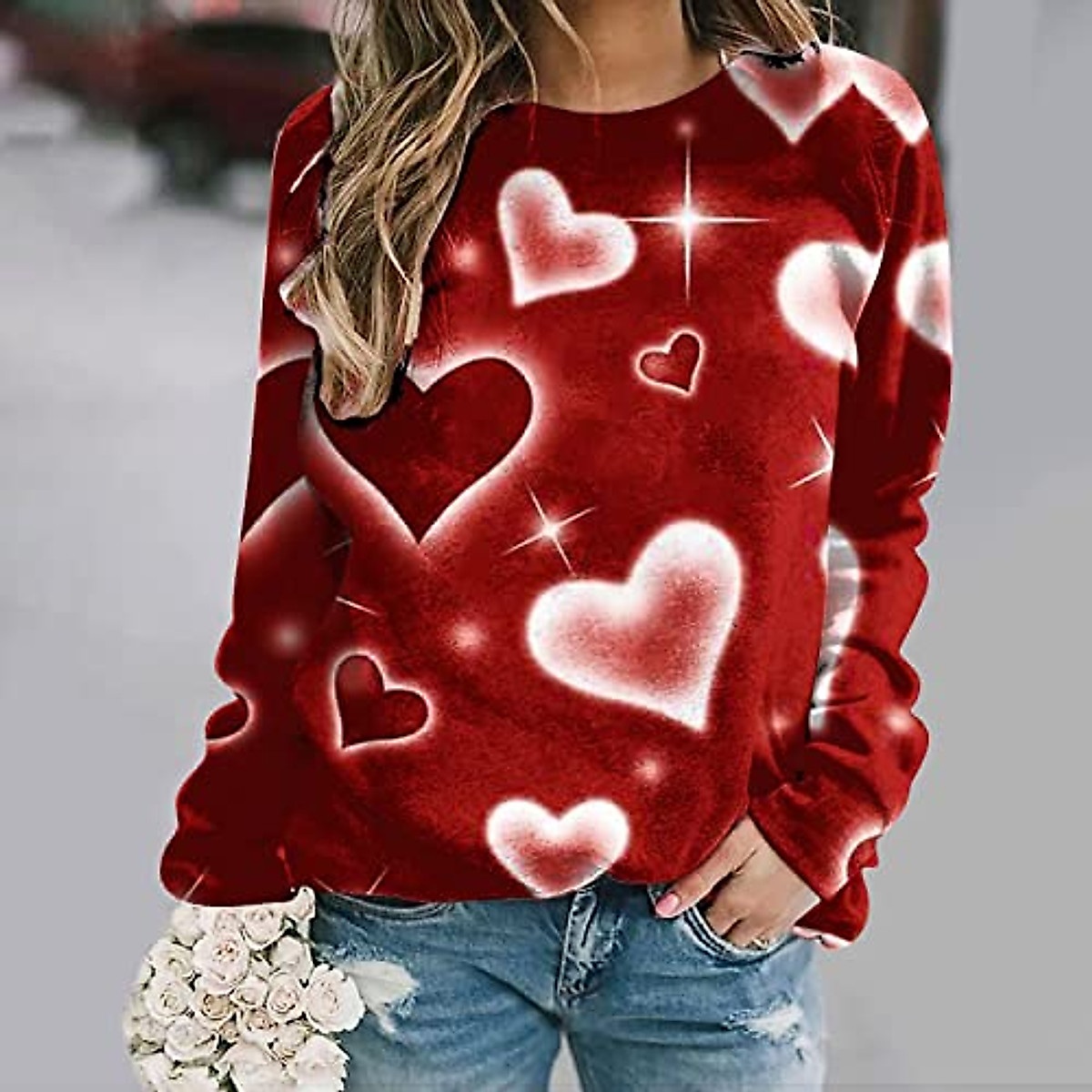 Funny Valentine T Shirts Ffor Women New Years Eve Tops for Women Stocking Stuffers for Teens Funny Nye Party Supplies Red