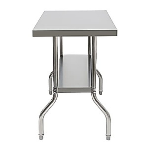 DYNAMI Commercial Stainless Steel Table,24 x 47 in Folding Commercial Worktable Workstation Heavy-Duty Stainless Steel Folding Prep Table w/Undershelf, 1102 lbs Load