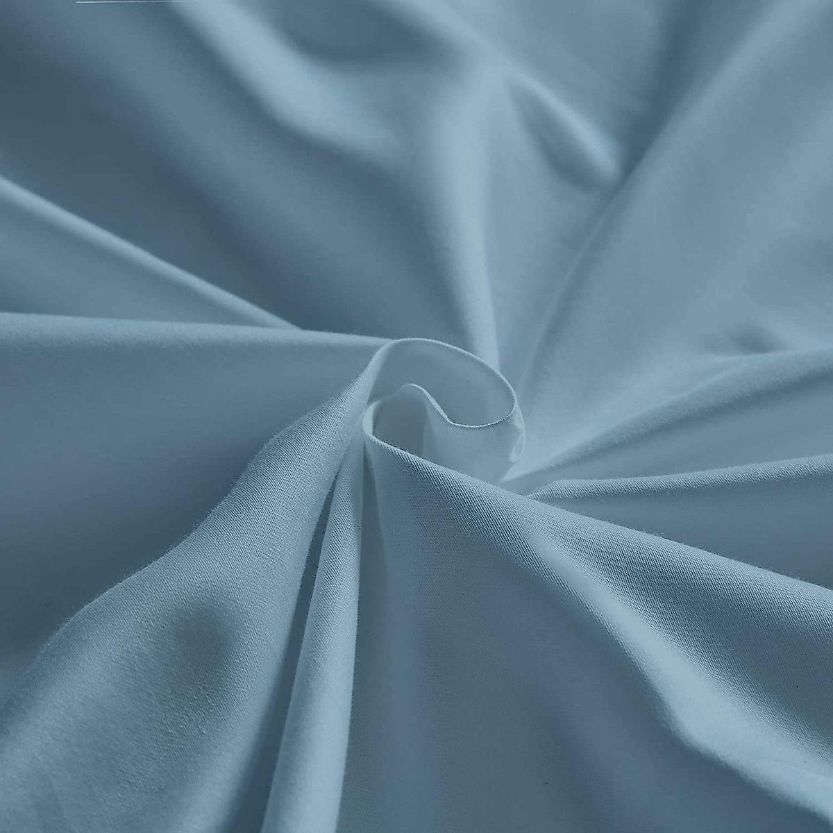 MGPS 100% Real Certified Organic Cotton Bedsheet Set, Full Size 6 Piece 1000 Thread Count Sheets Sets, [1 Fitted + 1 Flat + 4 Pillowcases], Fits Mattress Upto 12" Deep Pocket - Light Blue