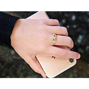 Cut-Out Leaf Band, 10k Yellow Gold, 12k Green and Rose Gold Black Hills Gold Motif, Size 4.75