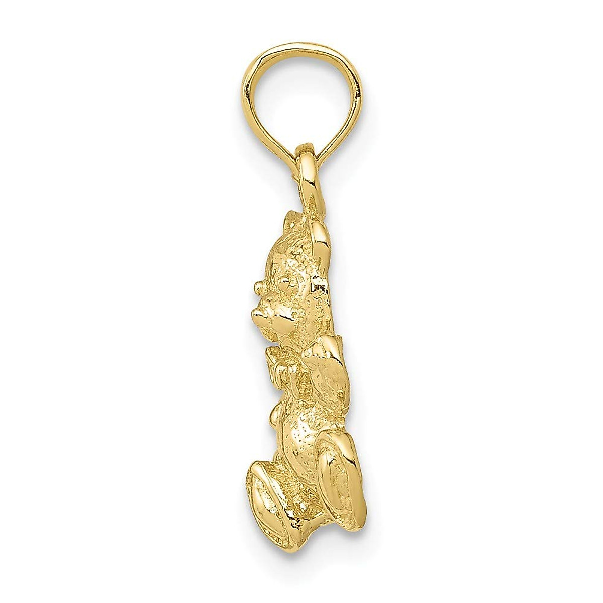 Solid 10k Yellow Gold Teddy Bear Charm Pendant