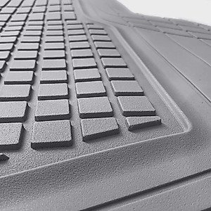 Motor Trend FlexTough Advanced Gray Rubber Car Floor Mats with Cargo Liner Full Set - Front & Rear Combo Trim to Fit Floor Mats for Cars Van SUV, All Weather Automotive Floor Liners