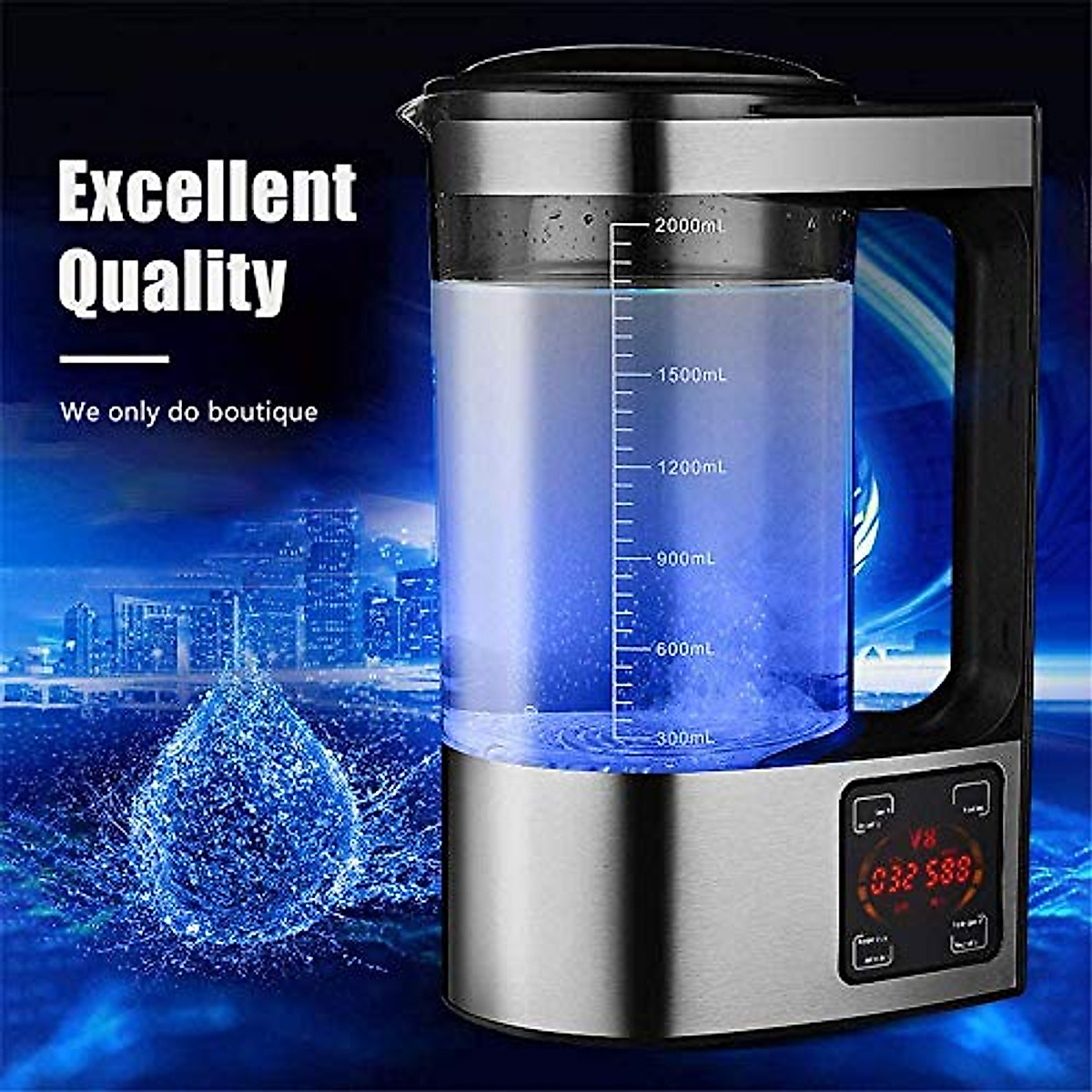 Hydrogen Rich Water Machine 2L Large Capacity Constant Temperature Heating Microelectrolysis Hydrogen Water Generator Anti Aging Antioxidant Hydrogen Water Make Health Care Cup