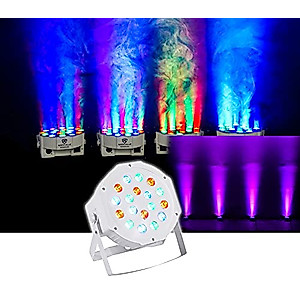 (8) Rockville RockPAR50 LED RGB Compact Par Can DJ/Club/Stage DMX Wash Light - White
