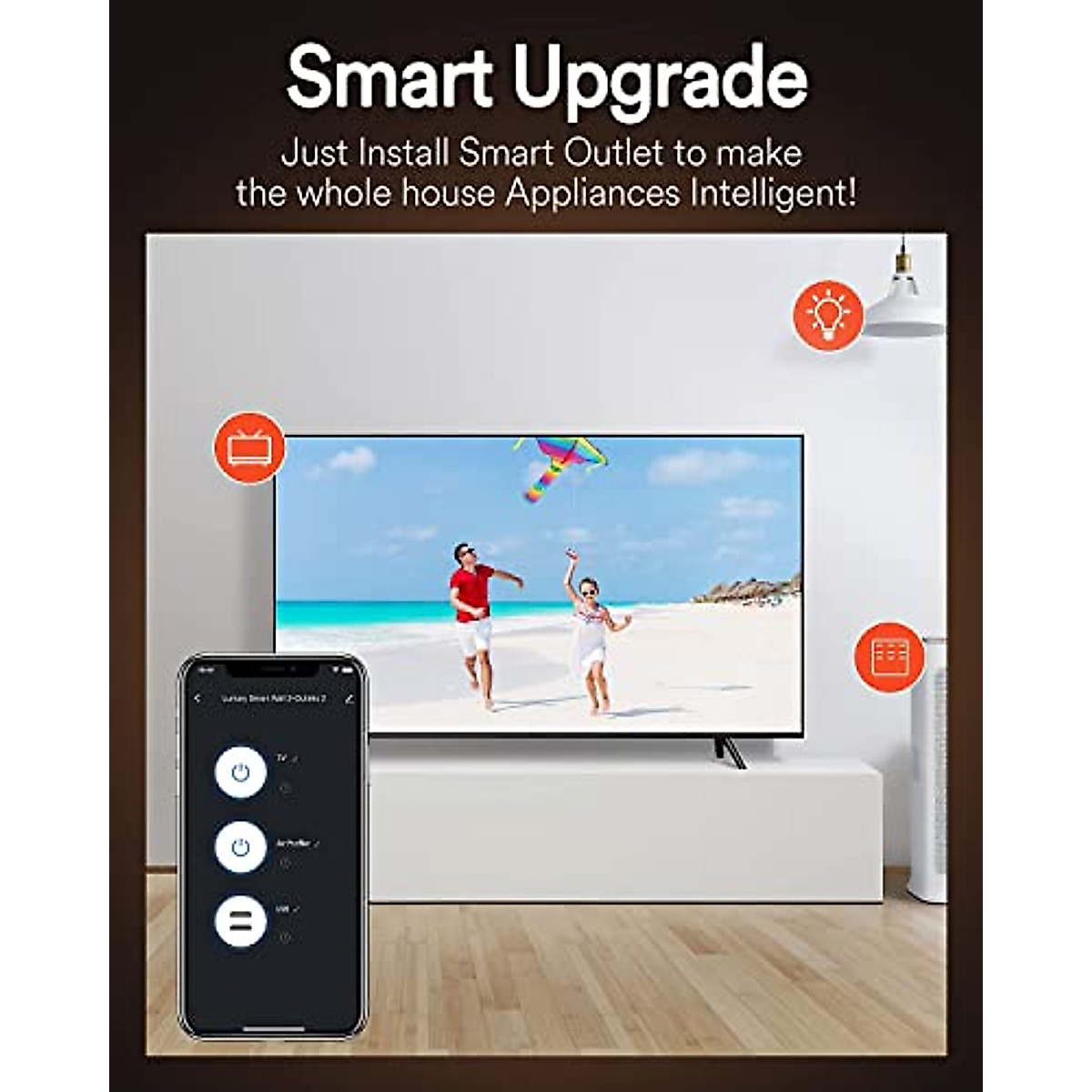 Smart Outlet in-Wall - Smart Electrical Outlet That Work with Alexa, Google Home, 15 Amp, No Hub Required, ETL & FCC Certified, 2.4G WiFi Only (4 Pack)