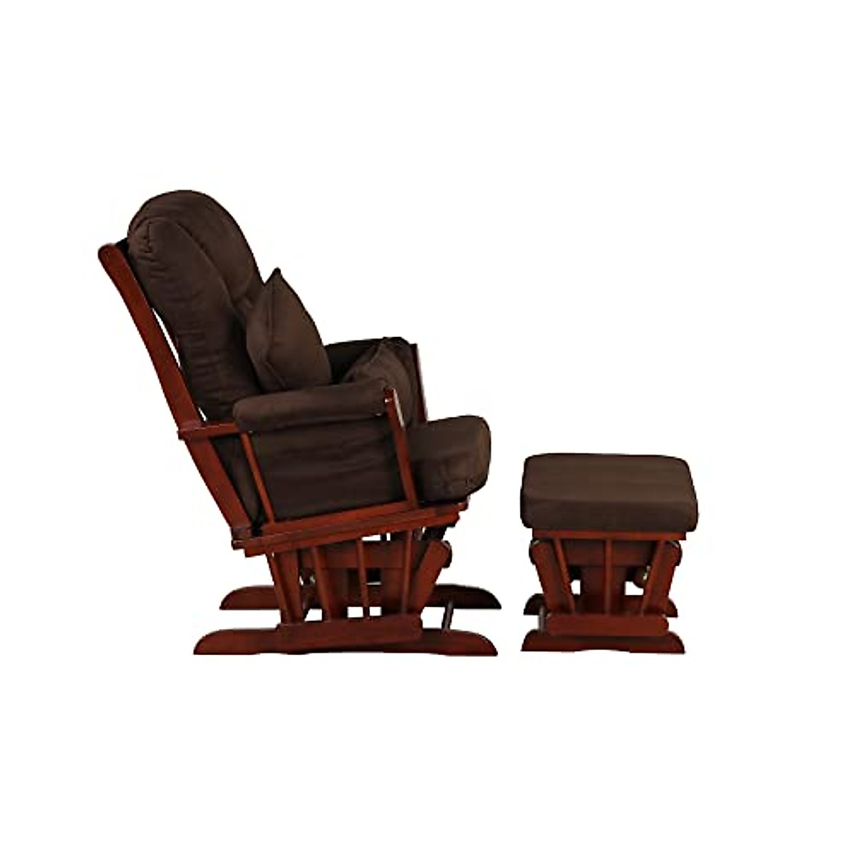 Artiva USA Wood Glider Chair and Ottoman Mircofiber Cushion Set