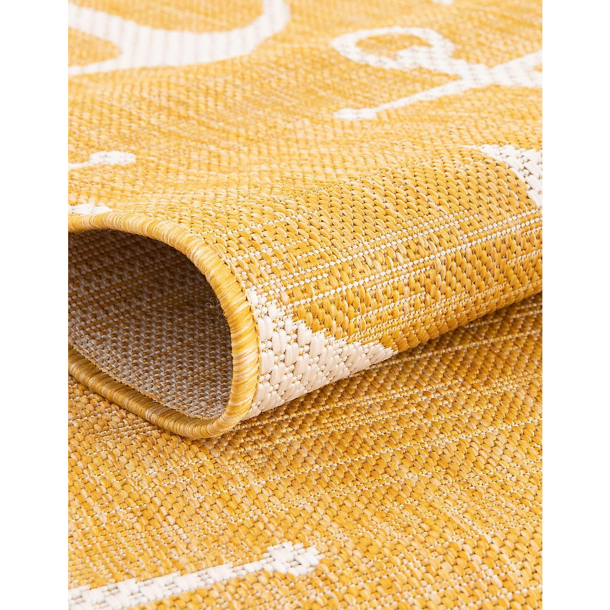 Unique Loom Outdoor Coastal Collection Area Rug - Ahoy (10' x 14' 1" Rectangle, Yellow)
