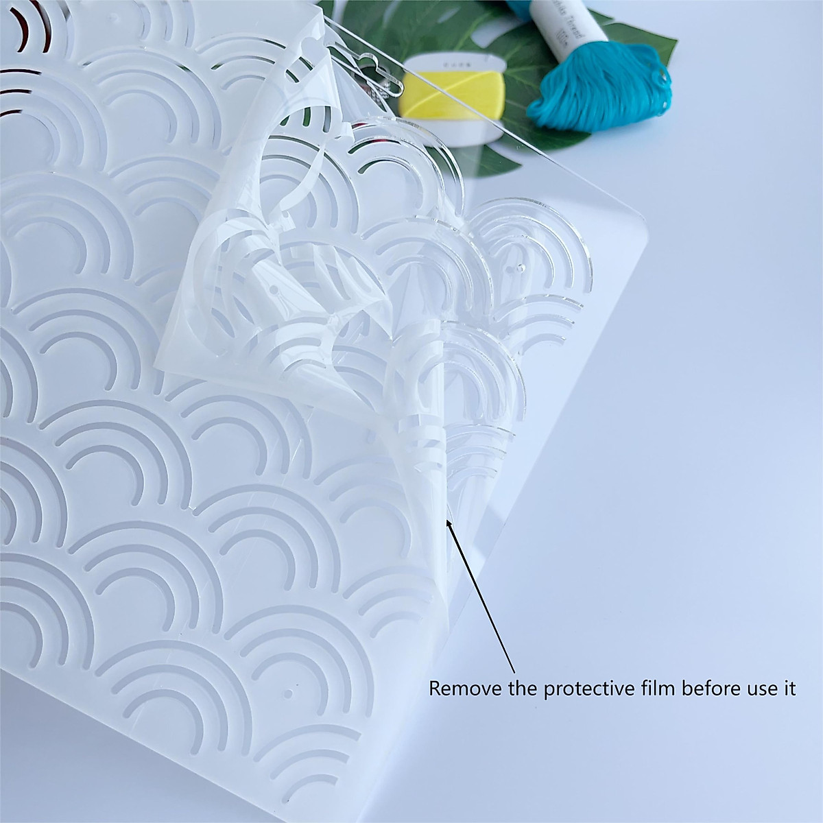 Acrylic Sashiko Stencil, Embroidery Pattern, Quilting Stencil, Classic Ocean Waves Pattern