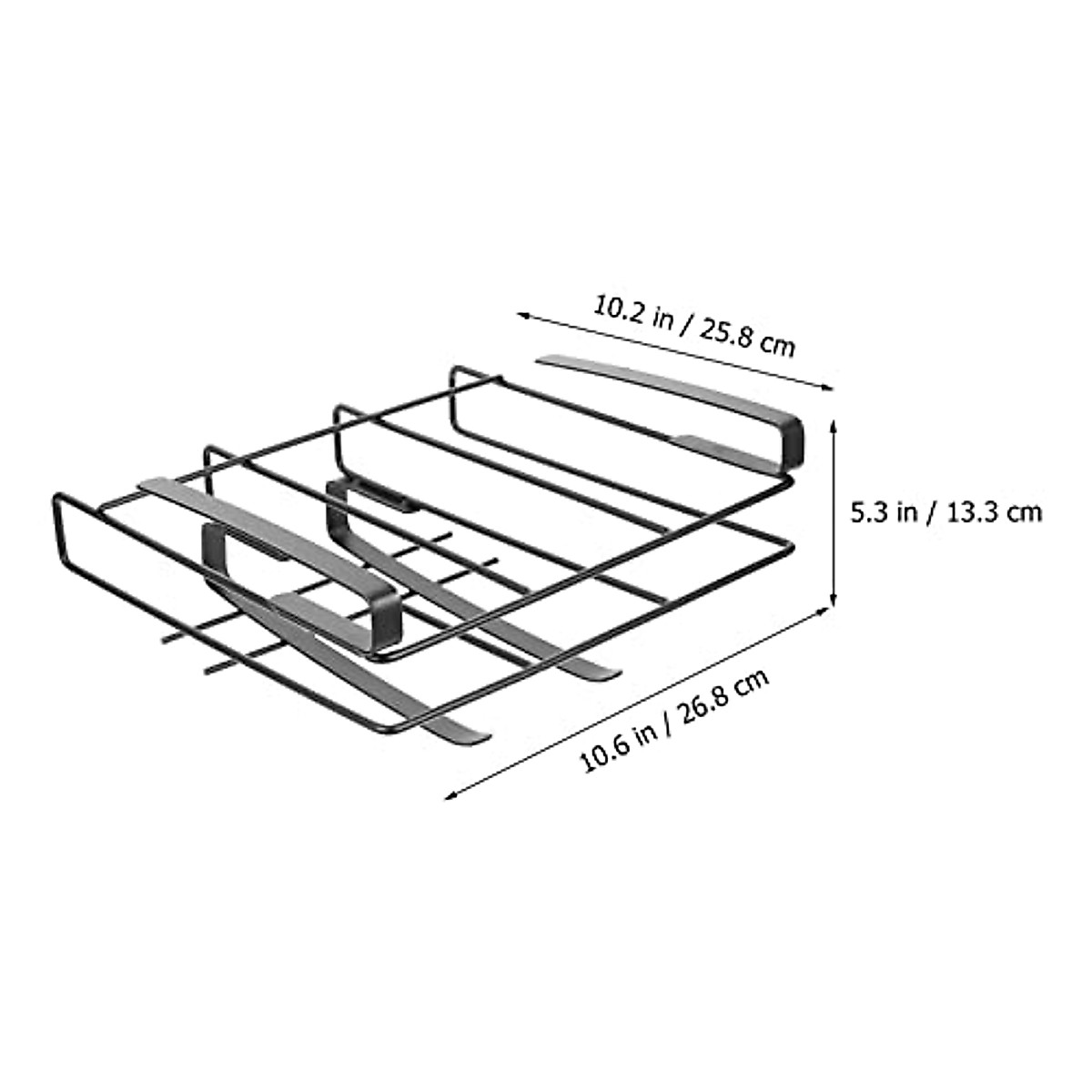 Luxshiny Under Cabinet Cutting Board Rack Stainless Steel Pot Lid Chopping Board Hanging Rack Pan Cover Holder Kitchen Storage Shelf Cabinet Organizer for Kitchen Black