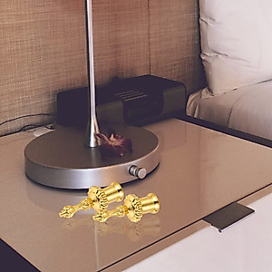 Beaupretty Gold Knobs Lamp Finial Cap Replacement 4pcs Gold Metal Knob Lamp Shade Finial Decoration Lamp Finials Lighting Accessories for Chandelier Table Floor Lamp Crystal Table Lamp