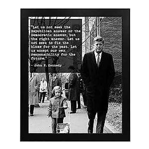 John F. Kennedy Quotes - Patriotic Wall Art Poster, This Motivational Wall Decor Poster Is An Ideal Inspirational Art For Home Decor, Bedroom Decor, Boys Room Decor, or 4th Of July, Unframed - 8x10