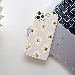 White Sunflower Cute Flower Phone Case for Apple iPhone 11 Pro Max 6.5 inch Smooth Silicone Soft Cover for iPhone 11ProMax 6.5"