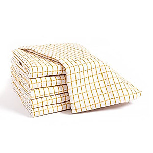 KEMA 100% Cotton Dish Cloths - Soft, Super Absorbent and Lint Free Dish Towels for Kitchen 18”x 28” Inch, Perfect for Drying and Washing Dishes, Kitchen Towel Set of 6 with Hanging Loop