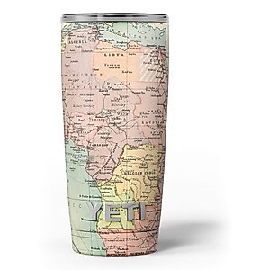 Design Skinz The Zoomed in Africa Map - Skin Decal Vinyl Wrap Kit Compatible with The Yeti Rambler Cooler Tumbler Cups