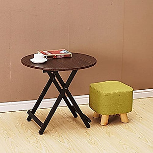 LIUZH Small Table Picnic Table and Chairs Small Table Portable Table Conference Table Folding Office Outdoor Round (Color : Black)
