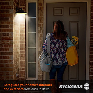 SYLVANIA Dusk to Dawn A19 LED Light Bulb with Auto On/Off Light Sensor, 60W=9W, 800 Lumens, 5000K, Daylight - 1 Pack (41289)