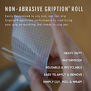 CATTONGUE GRIPS Non-Abrasive Anti Slip Grip Tape – 2” Thick Heavy Duty Tape for Indoor & Outdoor, Customizable, Waterproof, & Durable Anti-Slip Tape (Clear, 20ft)